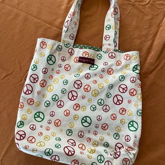 bungalow 360 | Bags | Bungalow 36 Peace Sign Tote Bag | Poshmark